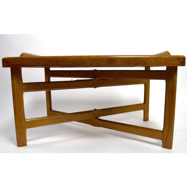 Solid Oak Tray Top Table | Chairish