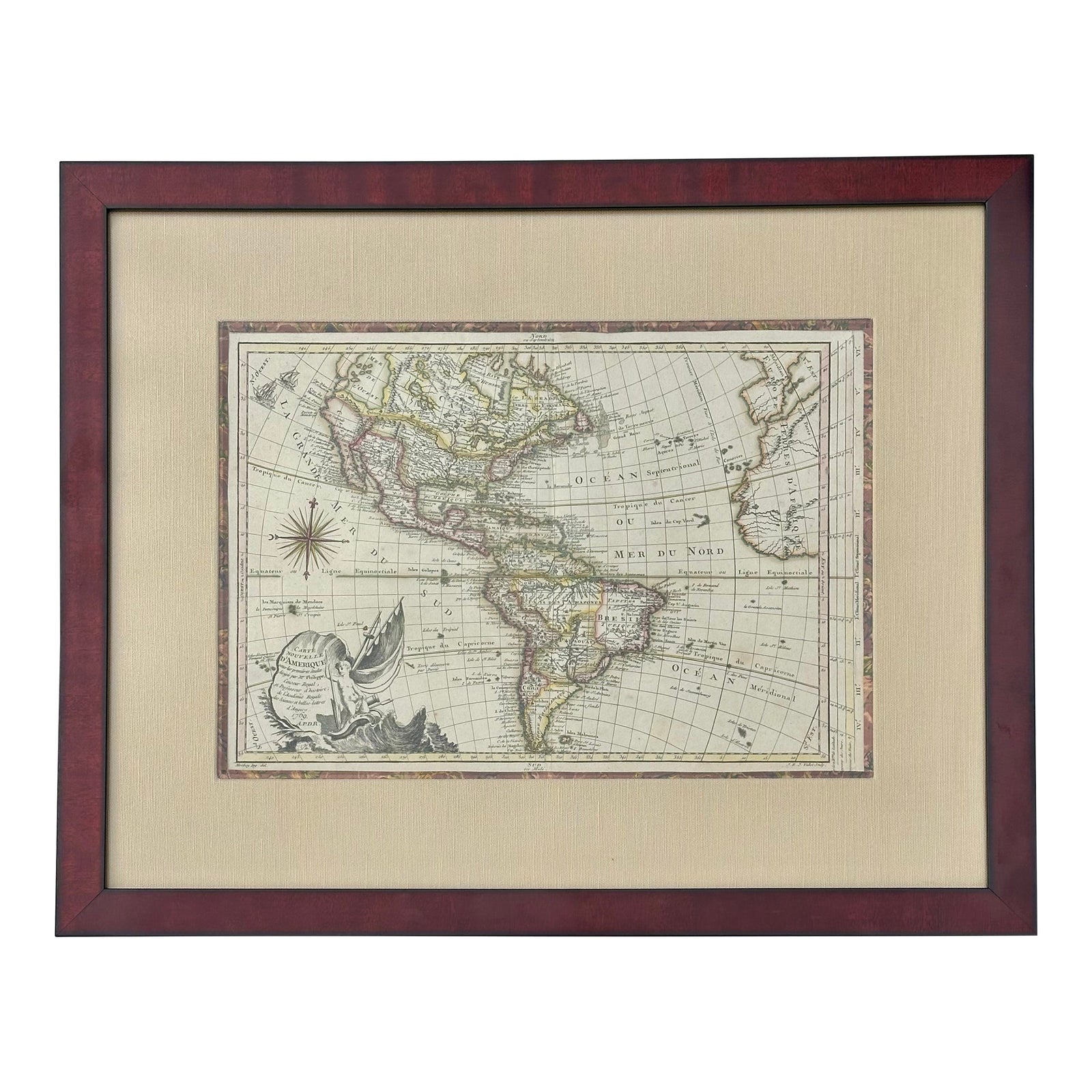 North America Map by Etienne-Andre Philippe De Pretot, 1769 | Chairish