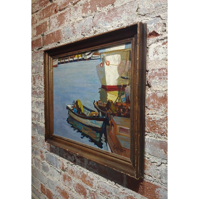 Robert Caples - Fishing Boats - Oil Painting | Chairish