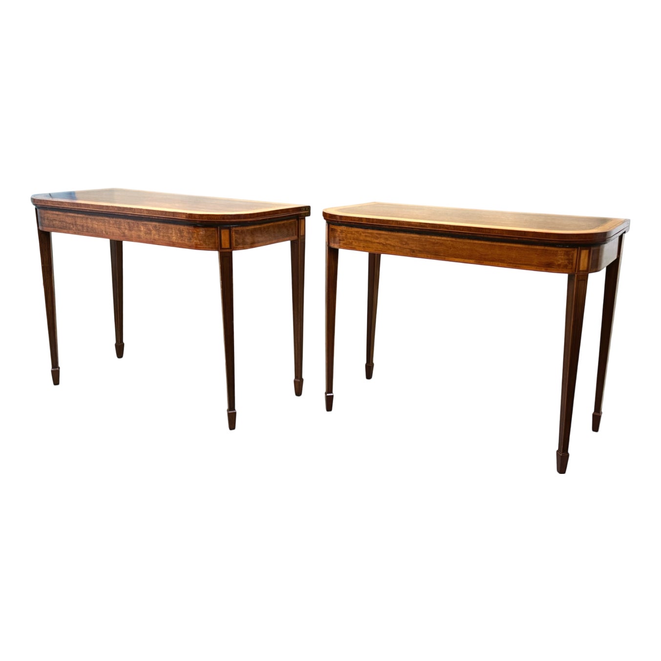 Georgian Mahogany Card Tables, 1790, Set of 2 | Chairish