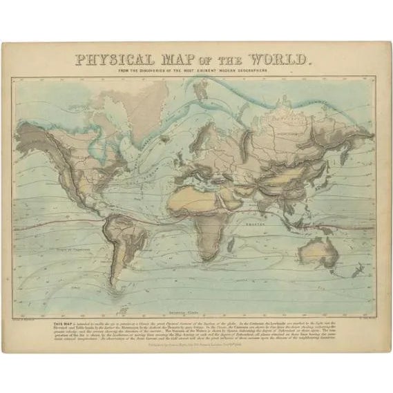 Antique Map of the World by Reynolds, 1849 | Chairish