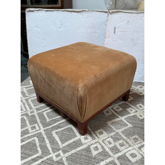 John Charles Custom Microsuede Ottoman | Chairish