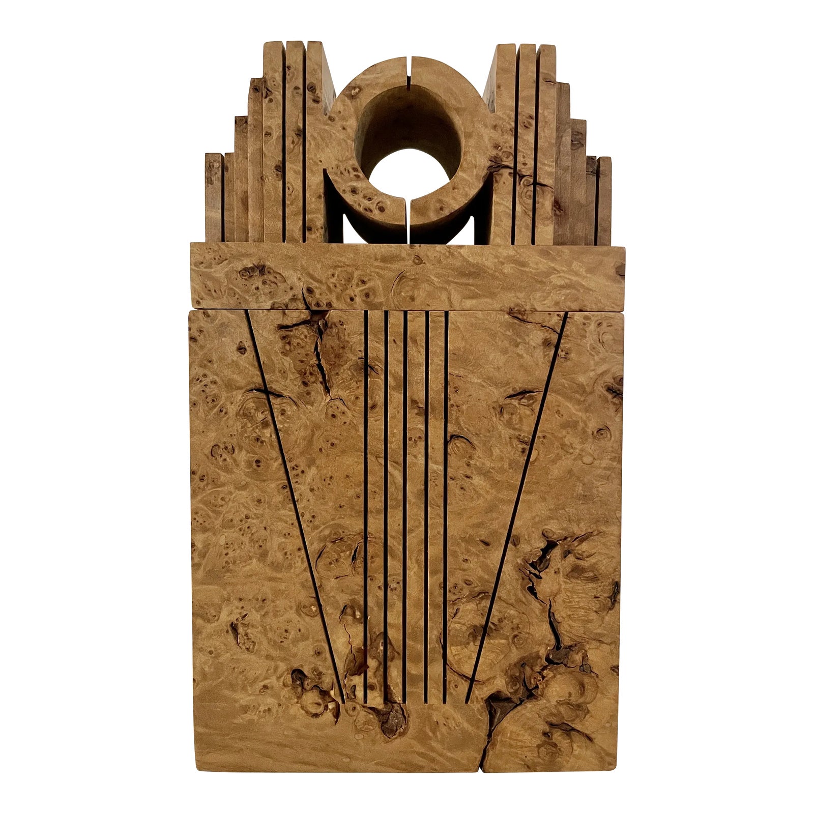 Michael Elkan Maple Leaf Studio Art Deco Style Sculptural Box | Chairish