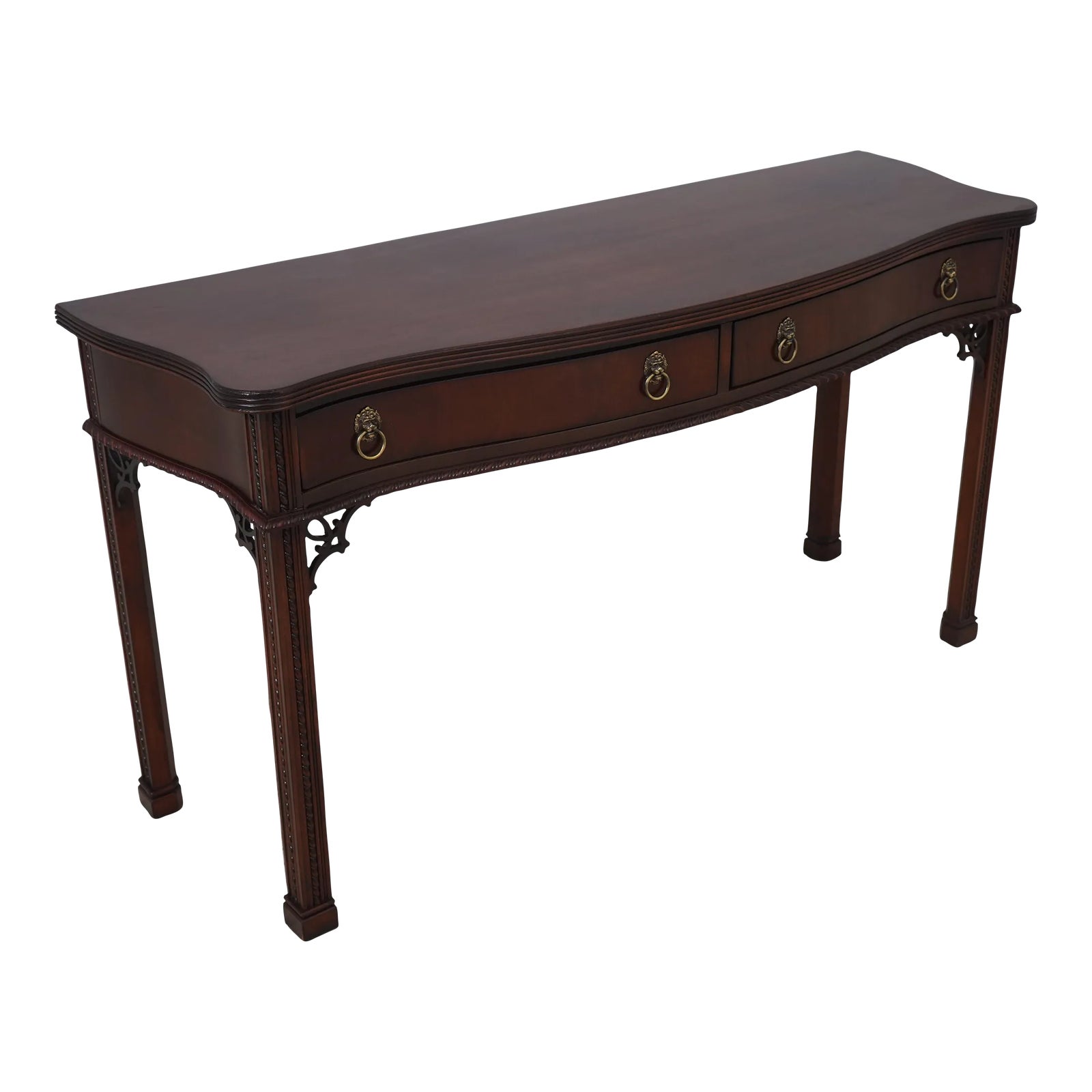 Lexington Palmer Home Collection Chippendale Mahogany Console Table | Chairish
