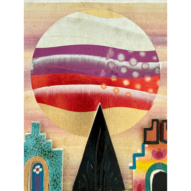 "Village With Sun" Monika Watson Mixed Media Collage Art Piece From ...