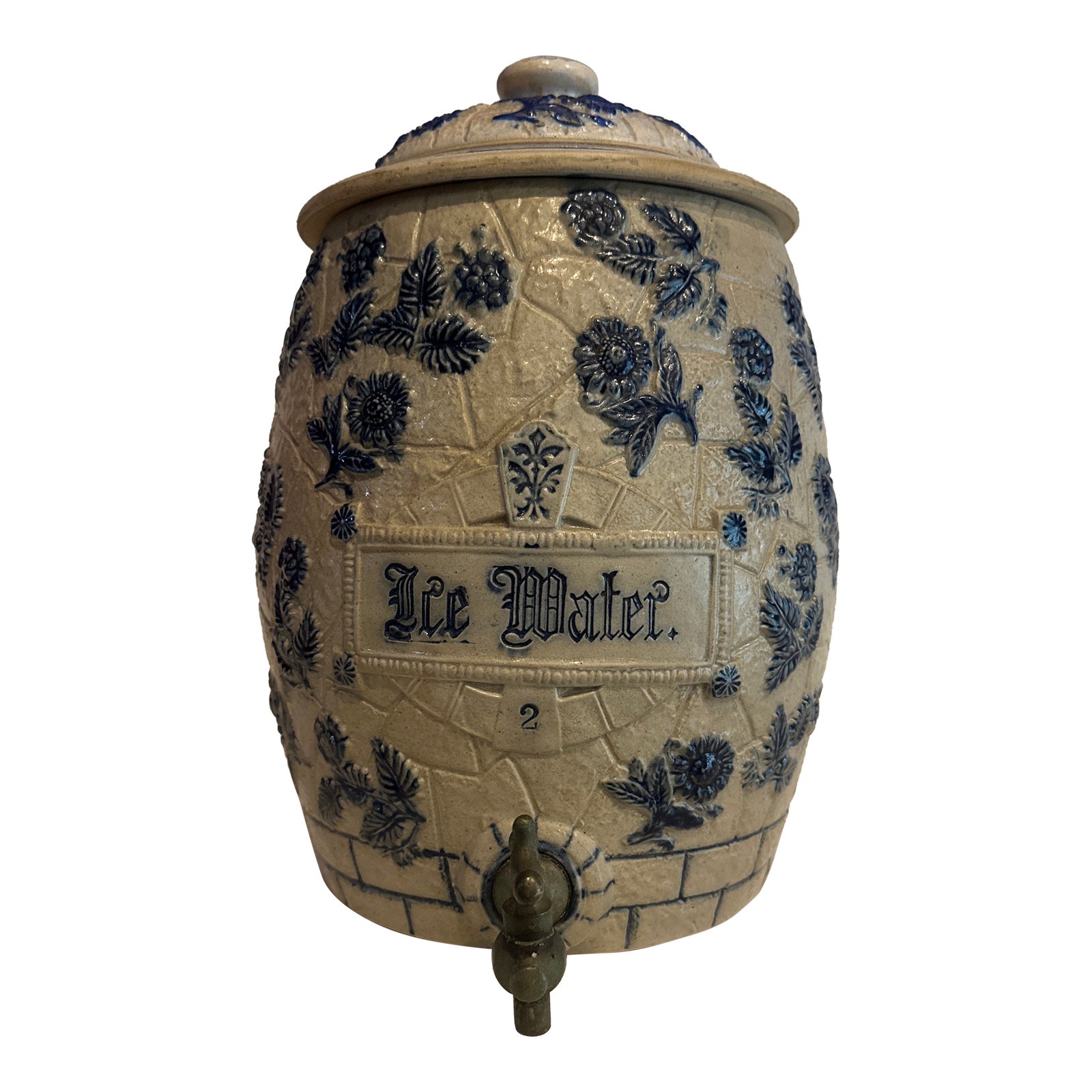 Antique German Export Stoneware Ice Water Cooler 2 Gallon W/ Original ...