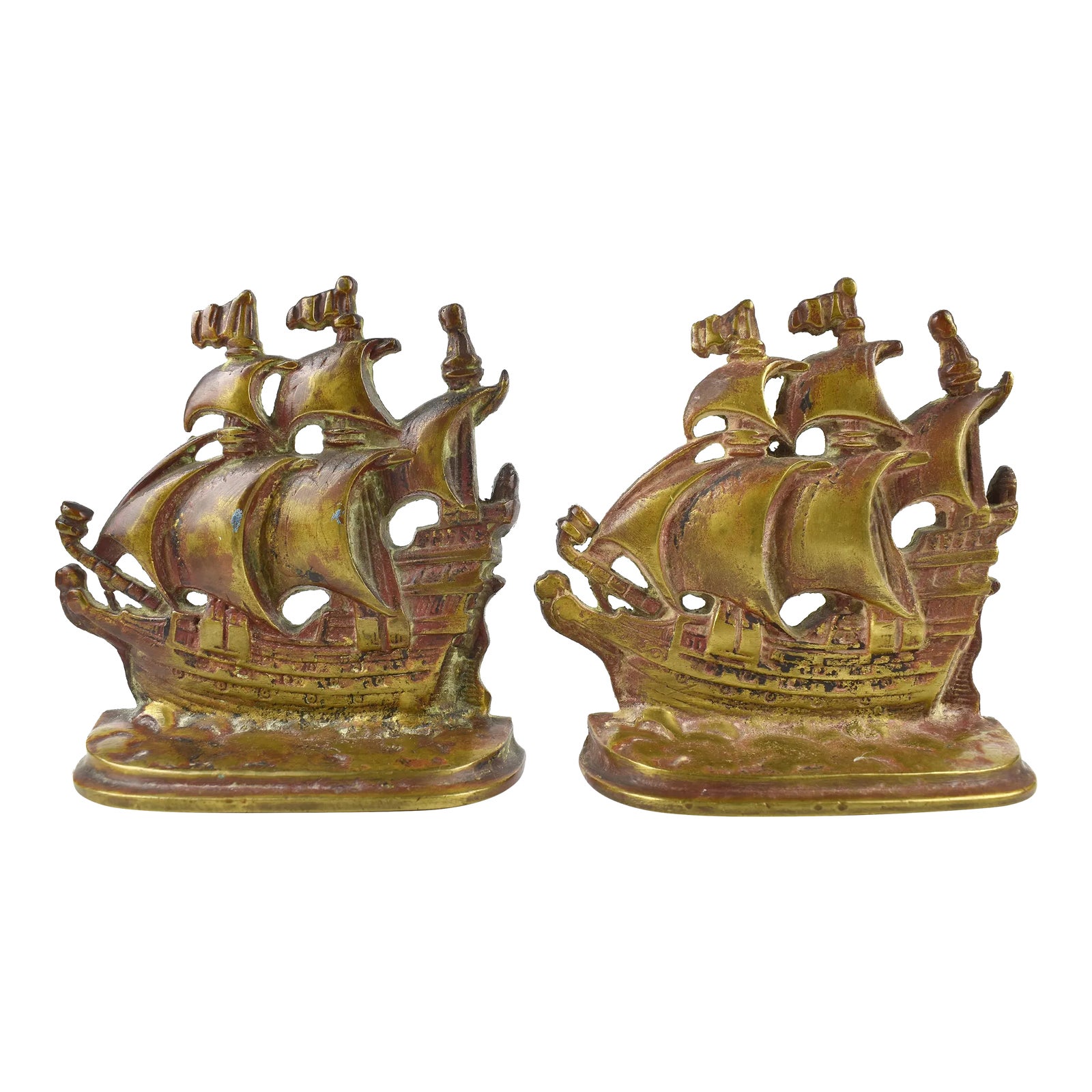 Early 20th Century Heavy Solid Cast Bronze Finished Sailing Ship ...