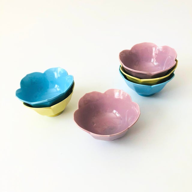 Colorful Lotus Bowls - Set of 6 | Chairish