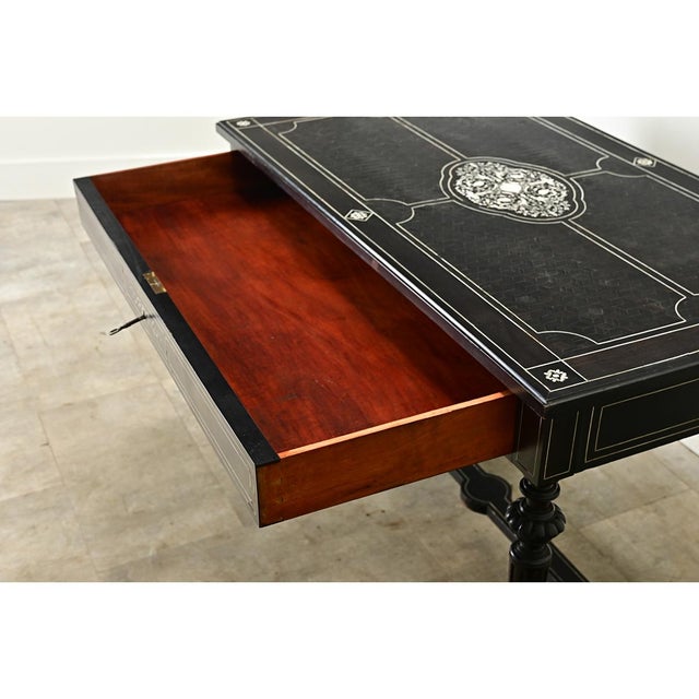 French Napoleon III Ebonized Writing Desk | Chairish
