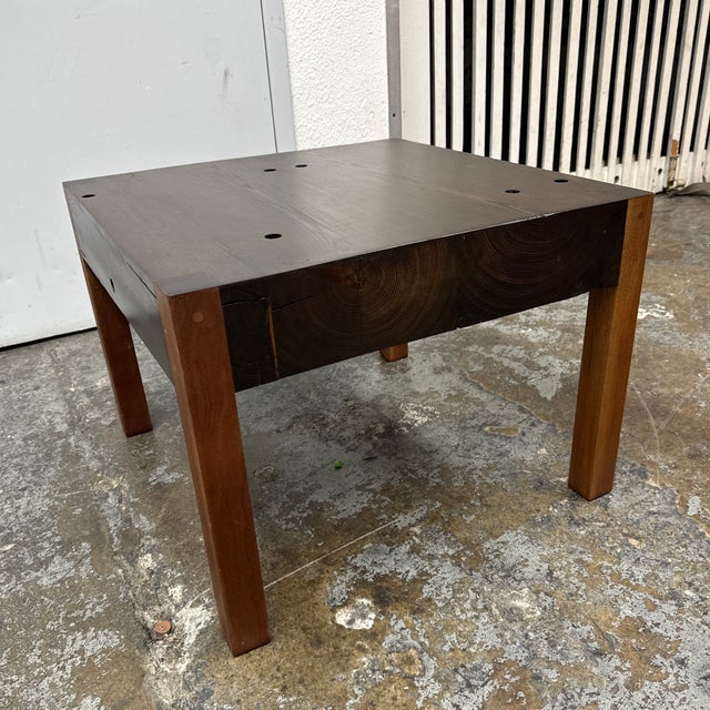 Custom Design Reclaimed Wood Side Table | Chairish