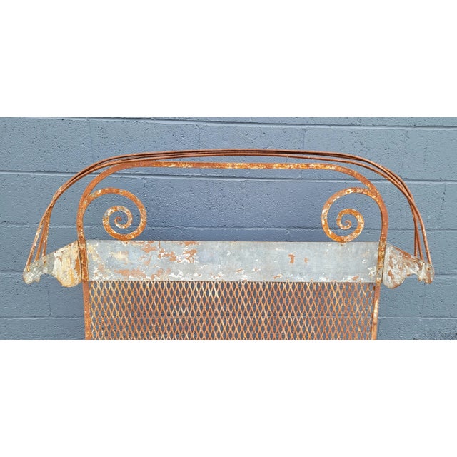 Iron Garden Bench With Folding Canopy / Umbrella | Chairish