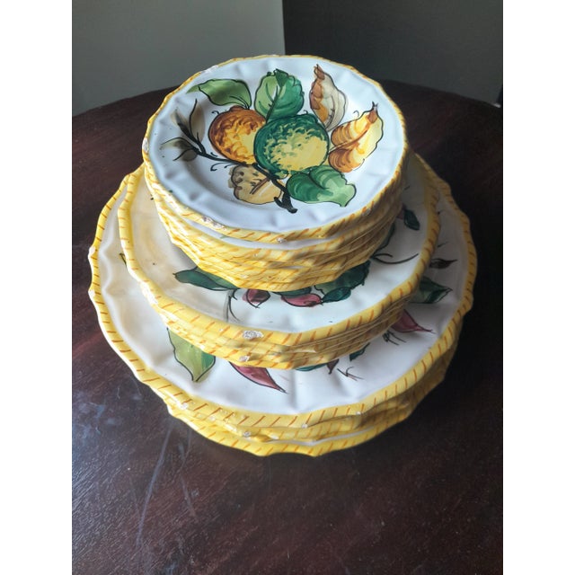 Vintage Handmade Italian Porcelain Botanical Dinnerware With Lemon and ...