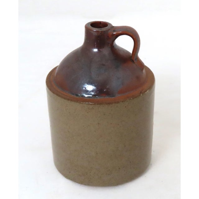 Classic Style Small Size Antique American Stoneware Spirits Jug | Chairish
