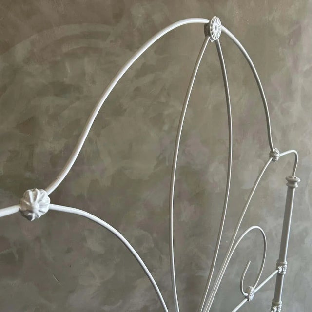 Late 19th Century Antique Full Size Iron Bed In White With Removable Wheels Chairish