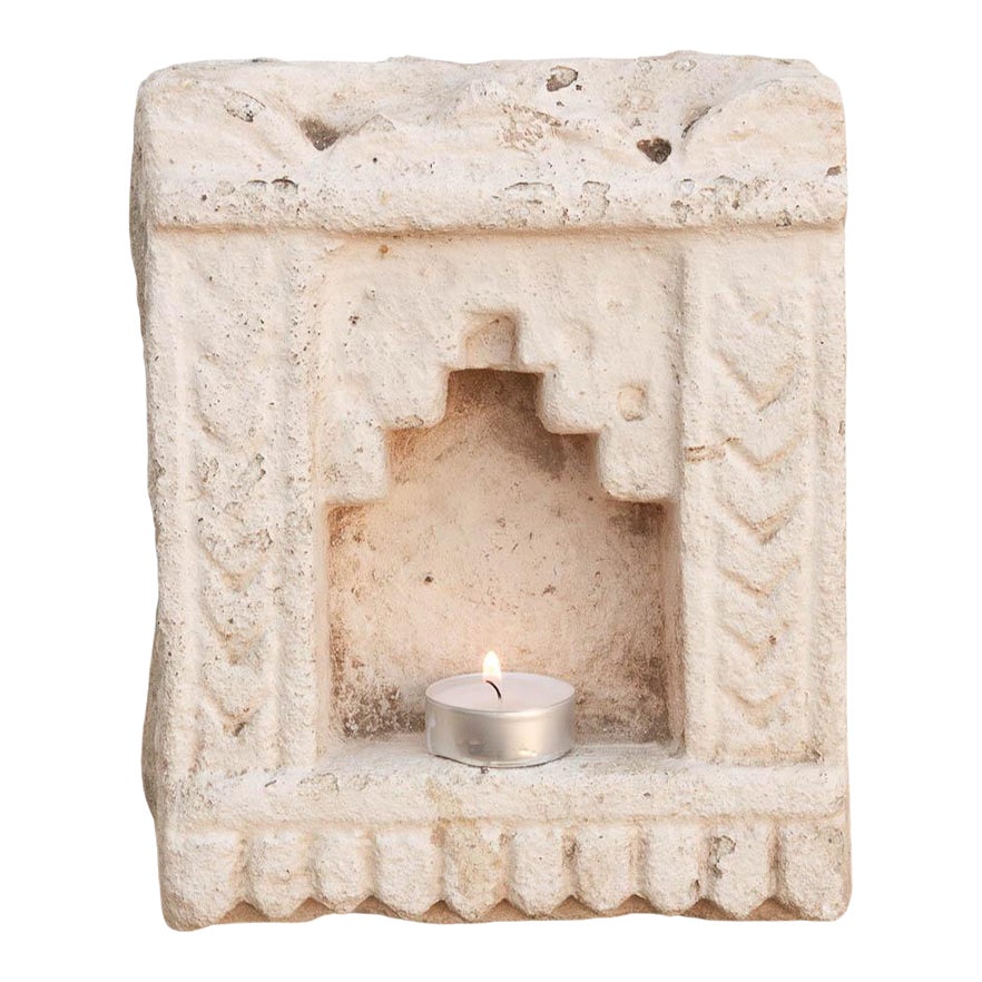 Chevron Pilasters, Antique Indian Stone Niche | Chairish