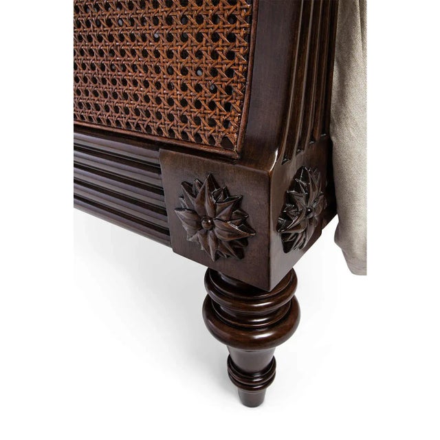 Caned Regency Sleigh Queen Bed | Chairish