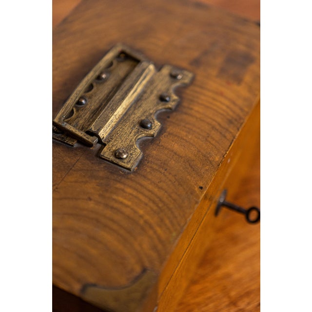 19th Century English Victorian Period Bank Storage Box with Brass ...
