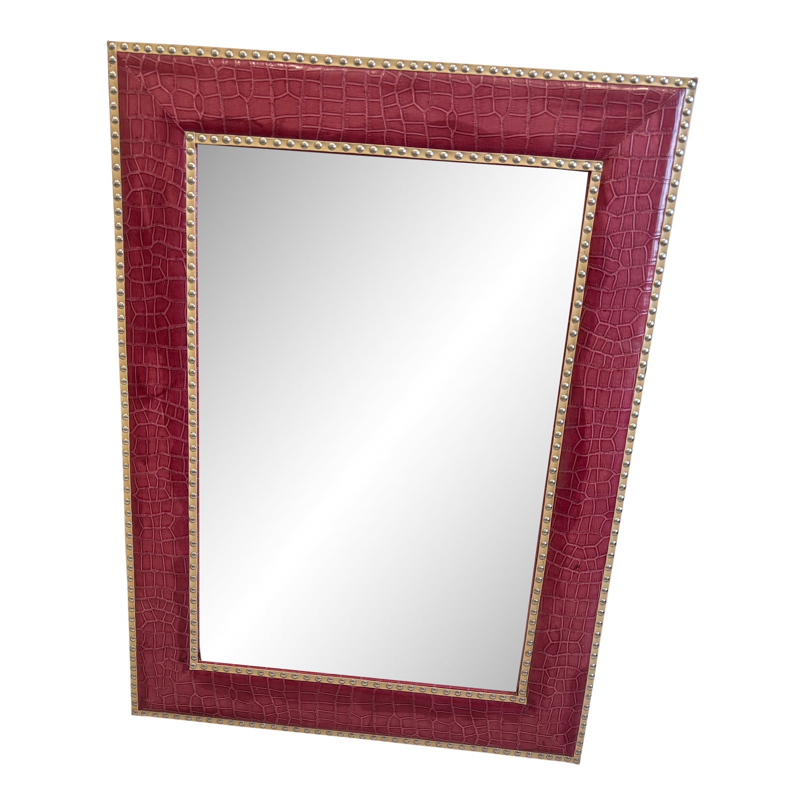 Large 1980’s Faix Alligator Framed Mirror | Chairish