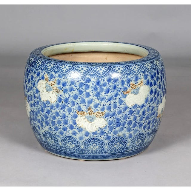 Antique 1900s Japanese Porcelain Hibachi Brazier | Chairish