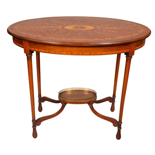 Edwardian Mahogany And Inlaid End Tables - a Pair | Chairish