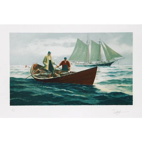 e.c. Johnson, Dorymen and Wind Jammer, Lithograph | Chairish
