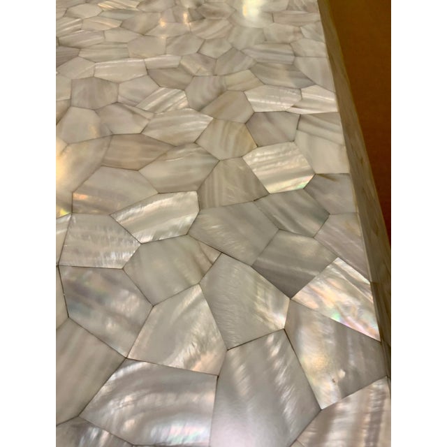 Theodore Alexander Modern Faux Mother of Pearl Diamante Console Table ...