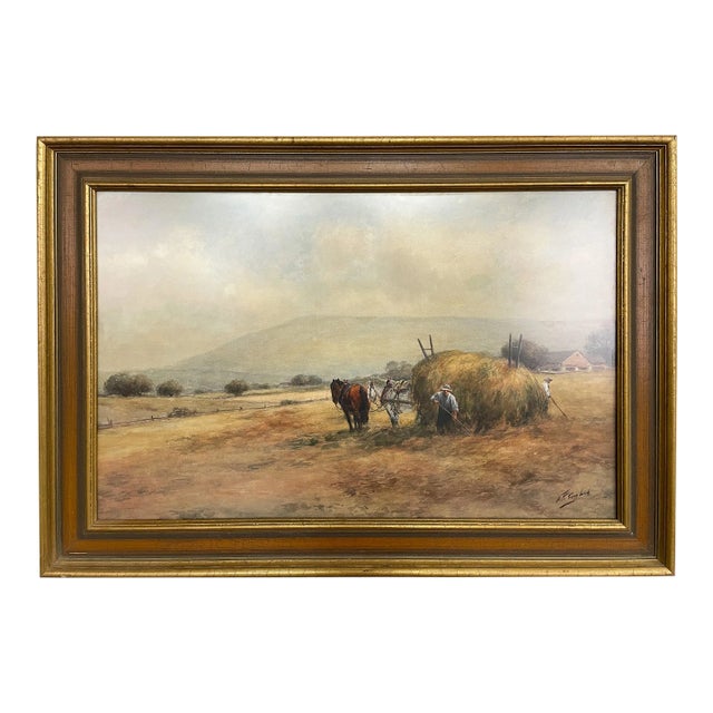 Antique American Watercolor Painting Bucks County Pennslyvania Horses ...
