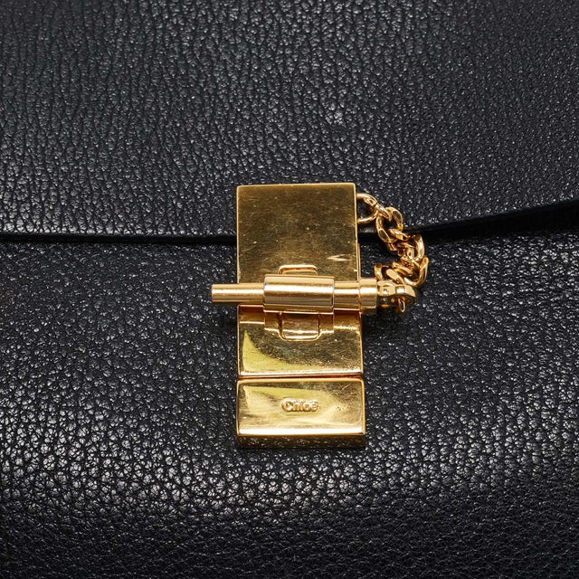 Chloe Black Leather Medium Drew Shoulder Bag | Chairish