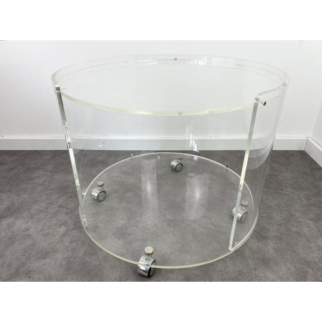 Rollable Acrylic Glass Table, 1980s | Chairish
