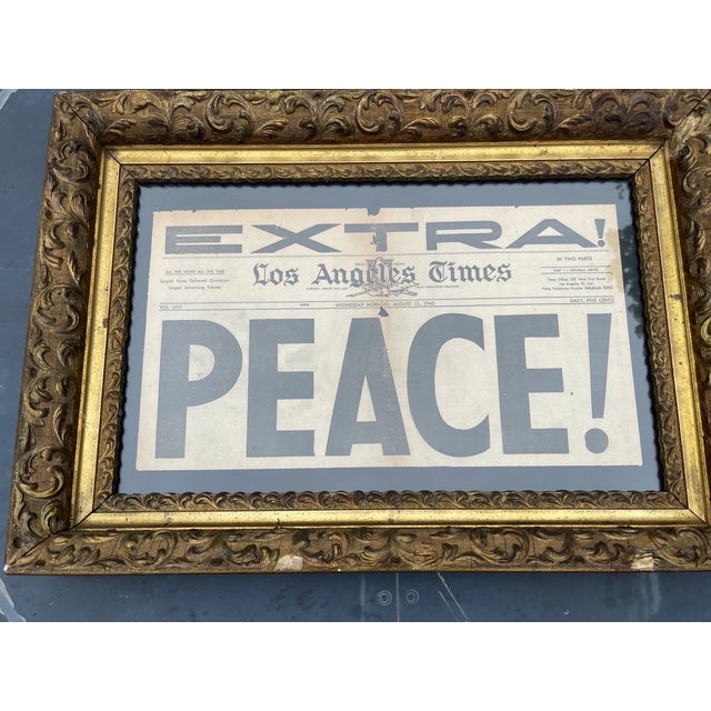 1940s Peace! Original Framed Newspaper Headline Declaring Peace After ...