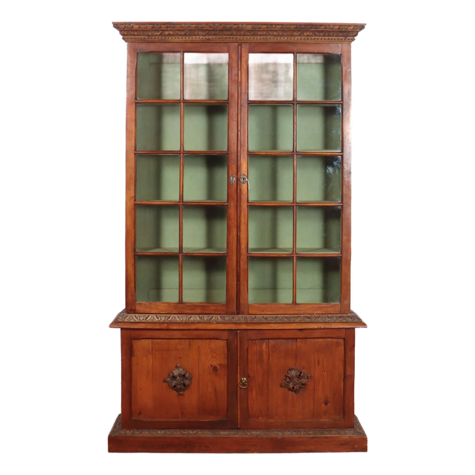 English Pine Bookcase in the style of Samuel Peeps | Chairish