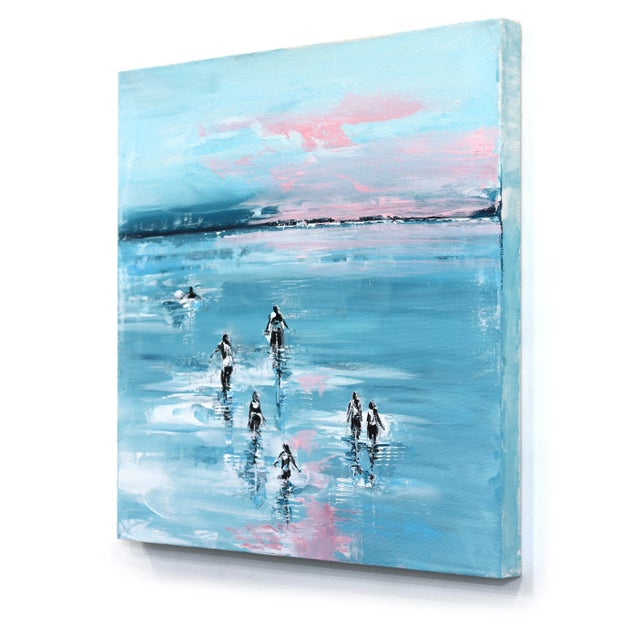Vitamin Sea 02-1 - Abstract Textural Blue Pink Landscape Painting ...