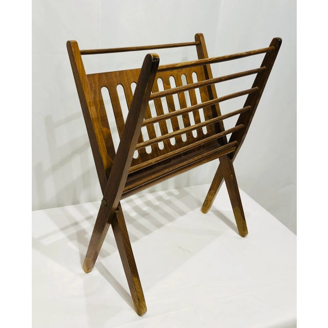 Vintage Mid Century Modern Magazine Rack | Chairish