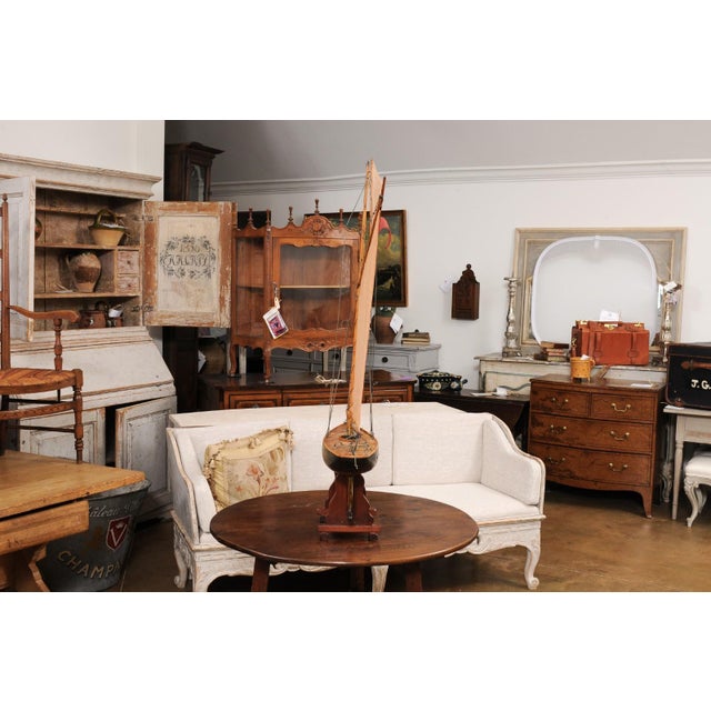 Gaff Cutter English 1920s Four Sail Pond Yacht on Stand with Solid Hull ...