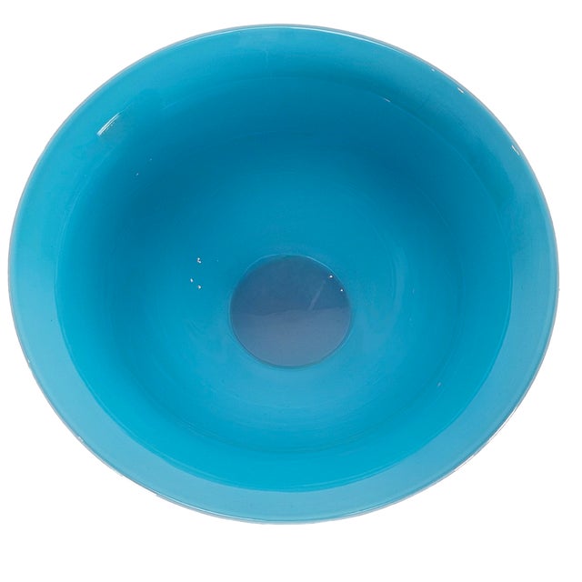 Don Carlson Fluted Pedestal Glass Bowl #11284 Signed | Chairish