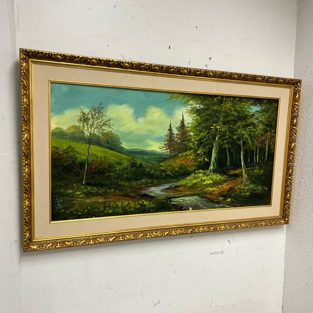 Vintage Signed Landscape Artist Phillip Cantrell Forest + Stream in ...