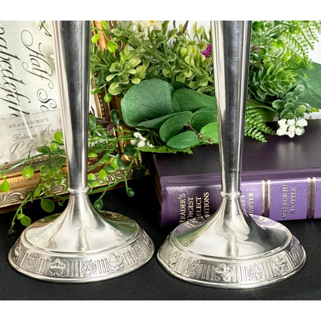 Vintage Sterling Silver Mathews Co. Art Deco Candle Holders - a Pair ...