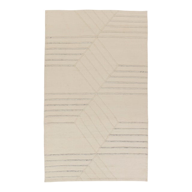 Wendy Jane Outdoor Rug in Grooved Steps Antique White 2' x 3' | Chairish