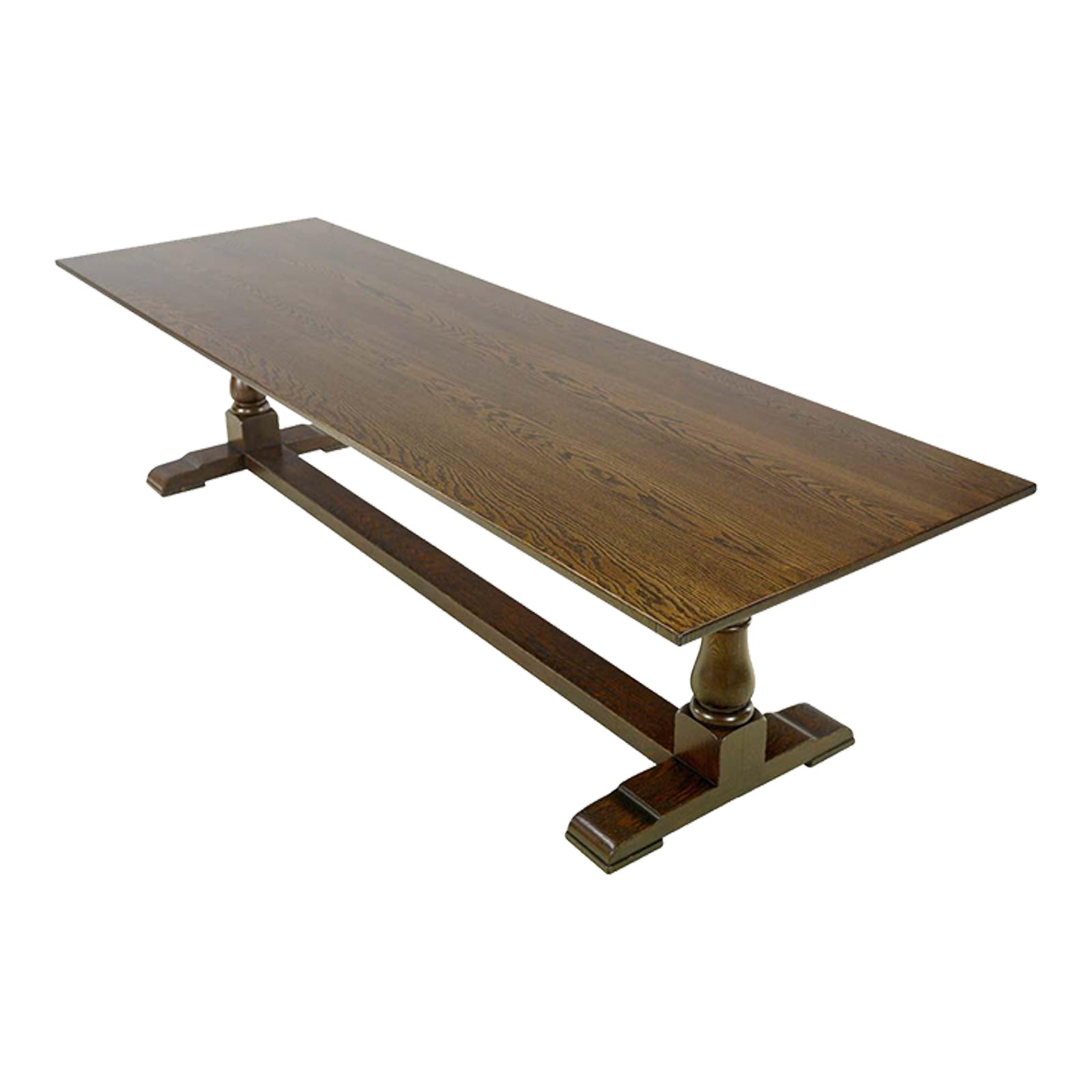 Refinished Dark Wood Chestnut Conference Dining Table | Chairish