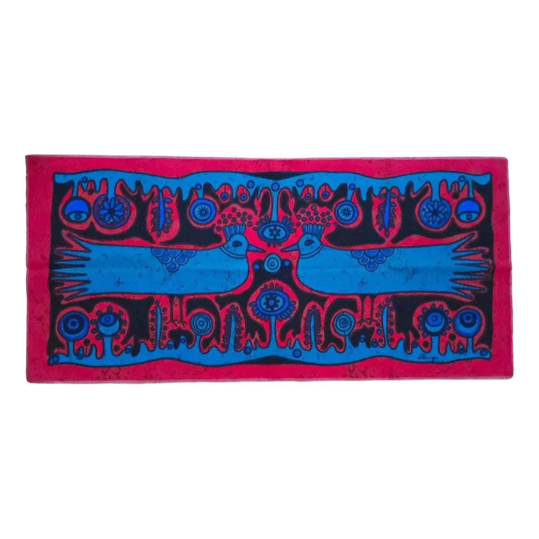 Mid-Century German Pop Art Screen Printed Wall Hanging by Traute Sänger ...