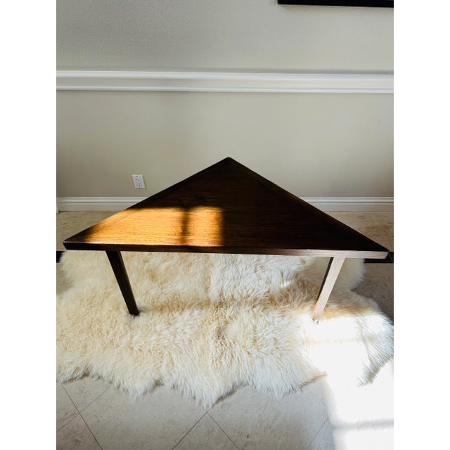 Vintage Oak Triangular Side Table, Desk or Sofa Table | Chairish