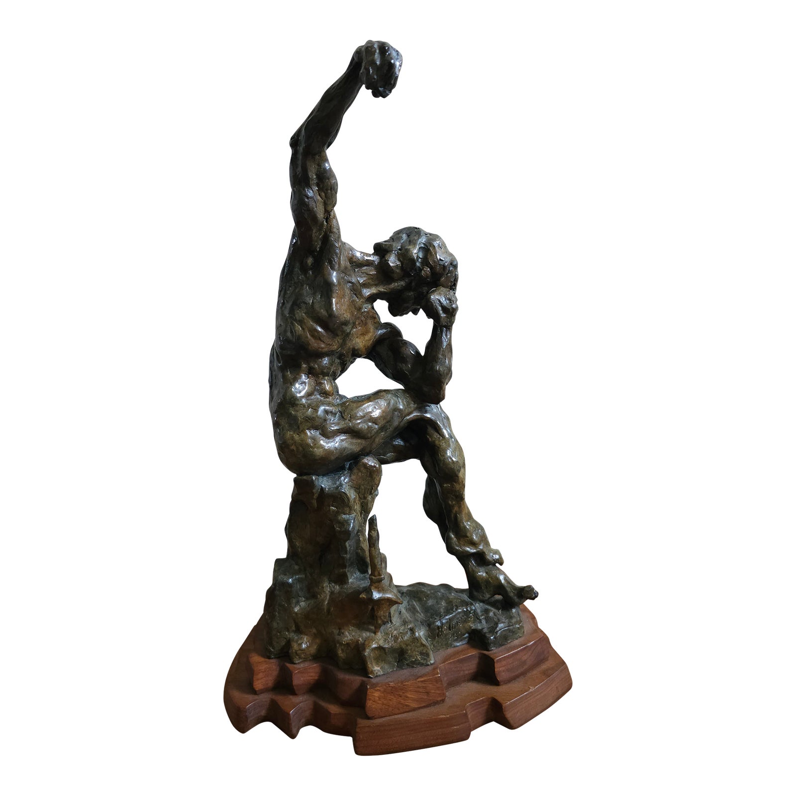 Tim Holmes (American B. 1955) the Victorious Gladiator, Bronze, Signed ...