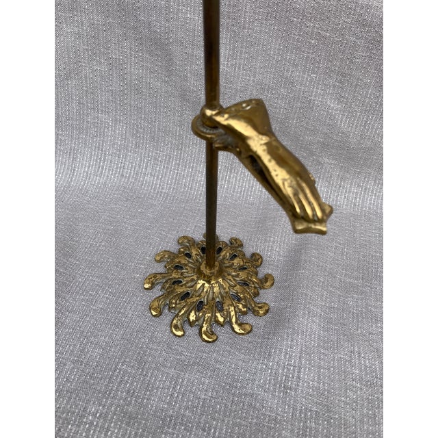Vintage Brass Hand Note Card Holder Stand | Chairish