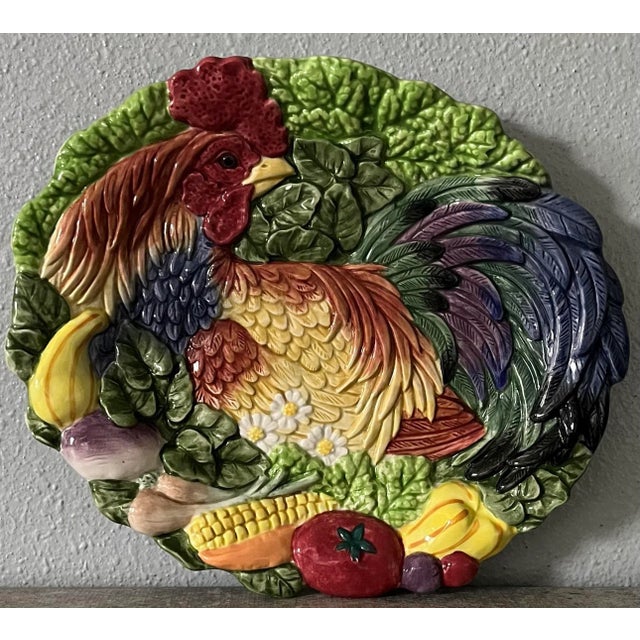 1991 Fitz and Floyd Decorative Rooster Plate | Chairish