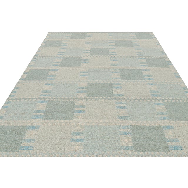 Rug & Kilim’s Scandinavian Style Rug With Light Blue Geometric Patterns ...