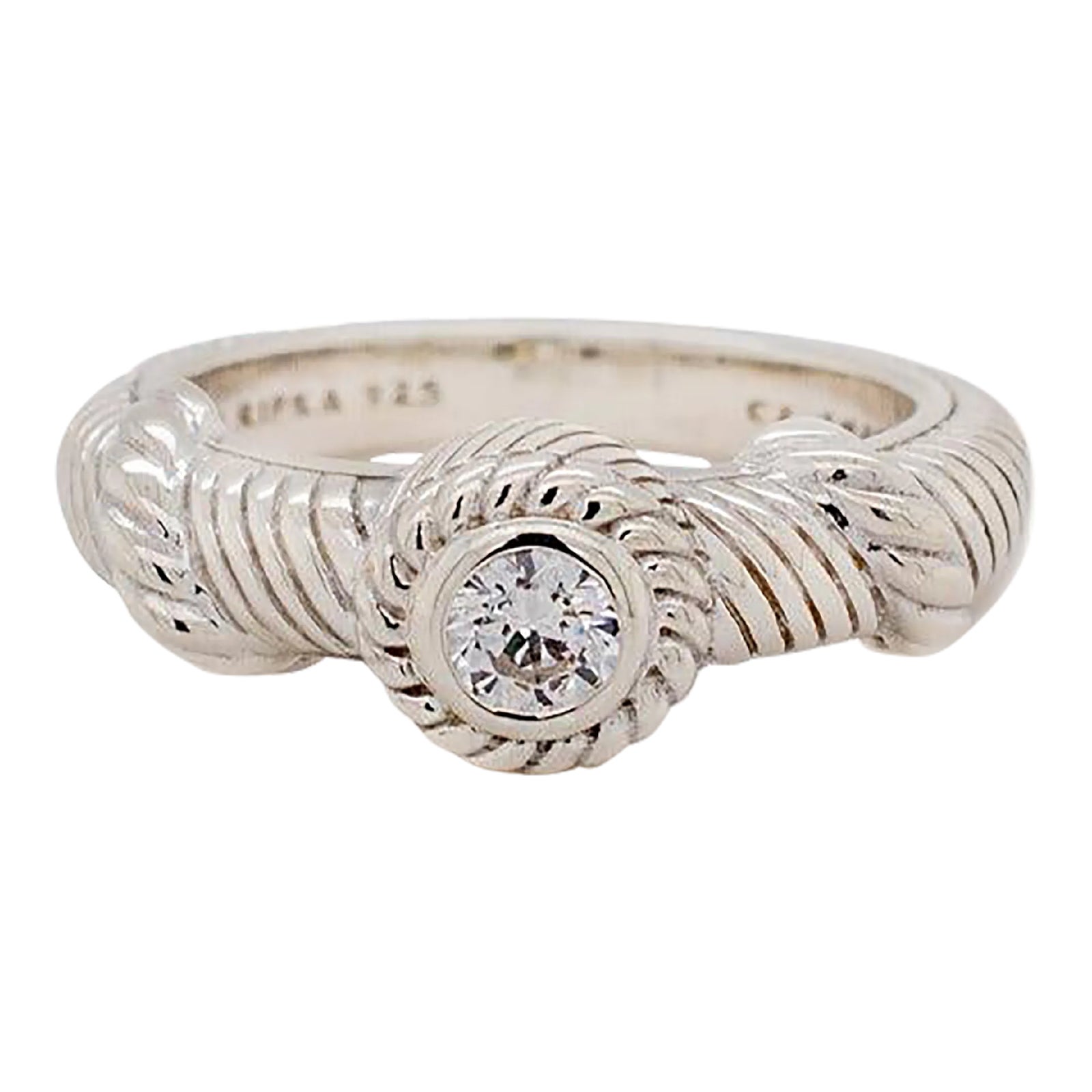 Judith Ripka Sterling Silver Engagement Ring Size 7 | Chairish