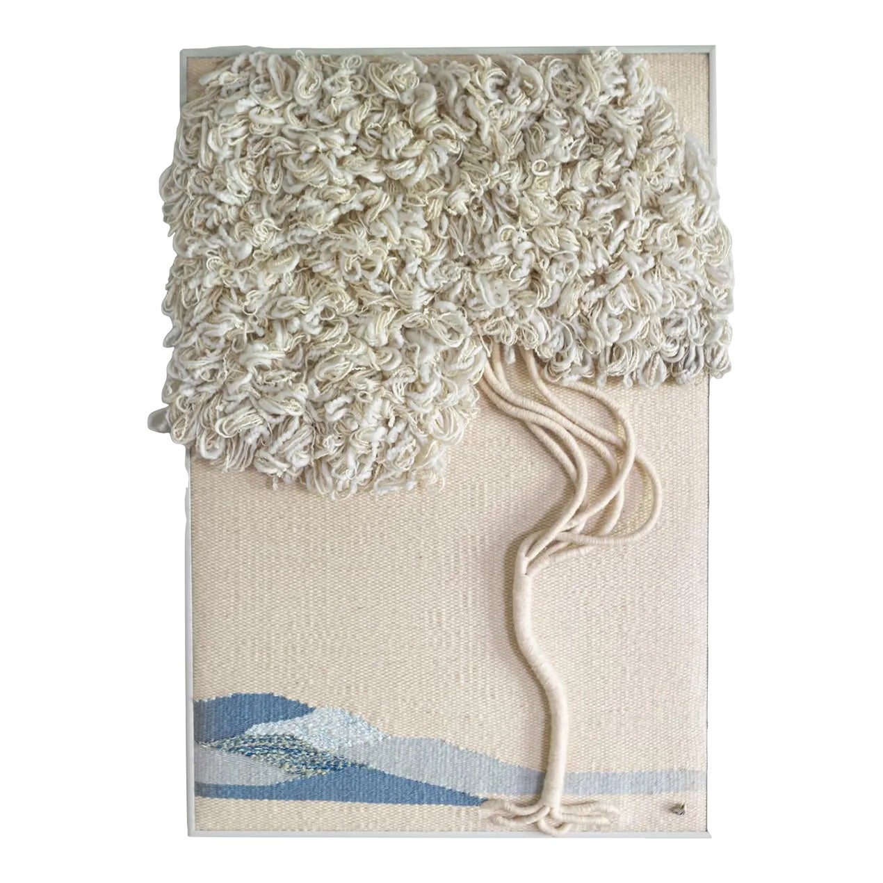 Vintage 1980s Fiber Art Tapestry Weaving of Tree in Landscape by Artist ...