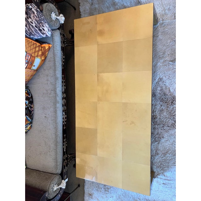 Vintage 1970s Yellow Parchment Coffee Table | Chairish