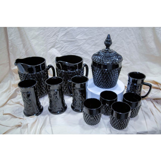 1960s Cameo Black Amethyst Indiana Glass Tiara Diamond Point Glassware ...