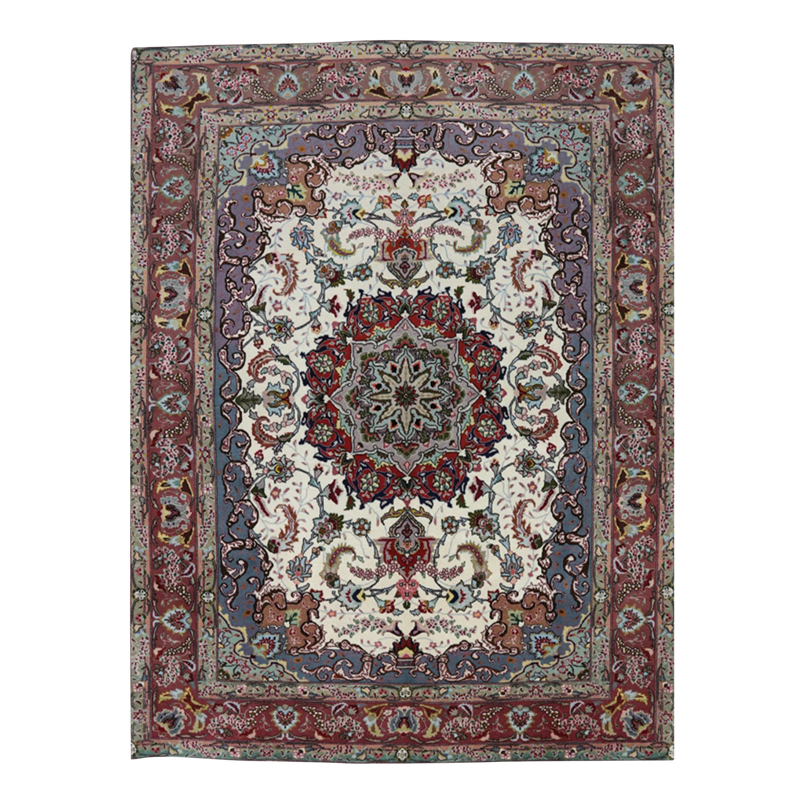 1990s Old Persian Tabriz Area Rug 5x7 | Chairish